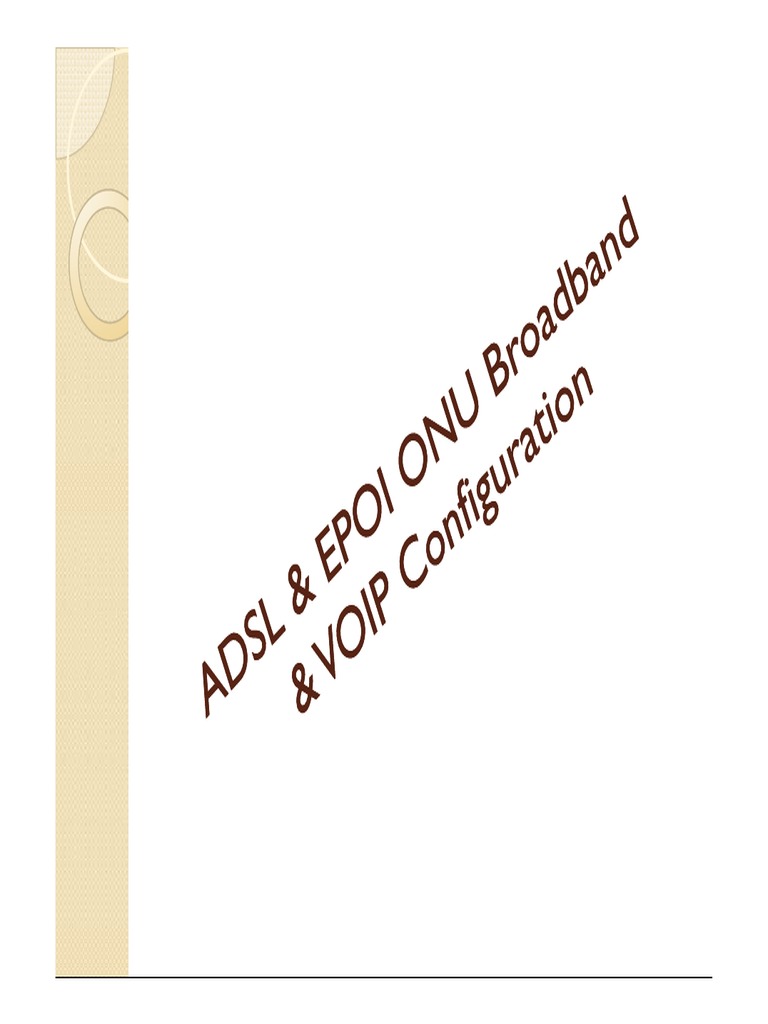 EPOI ONU Broadband and VoIP Configuration | PDF | Telecommunications ...