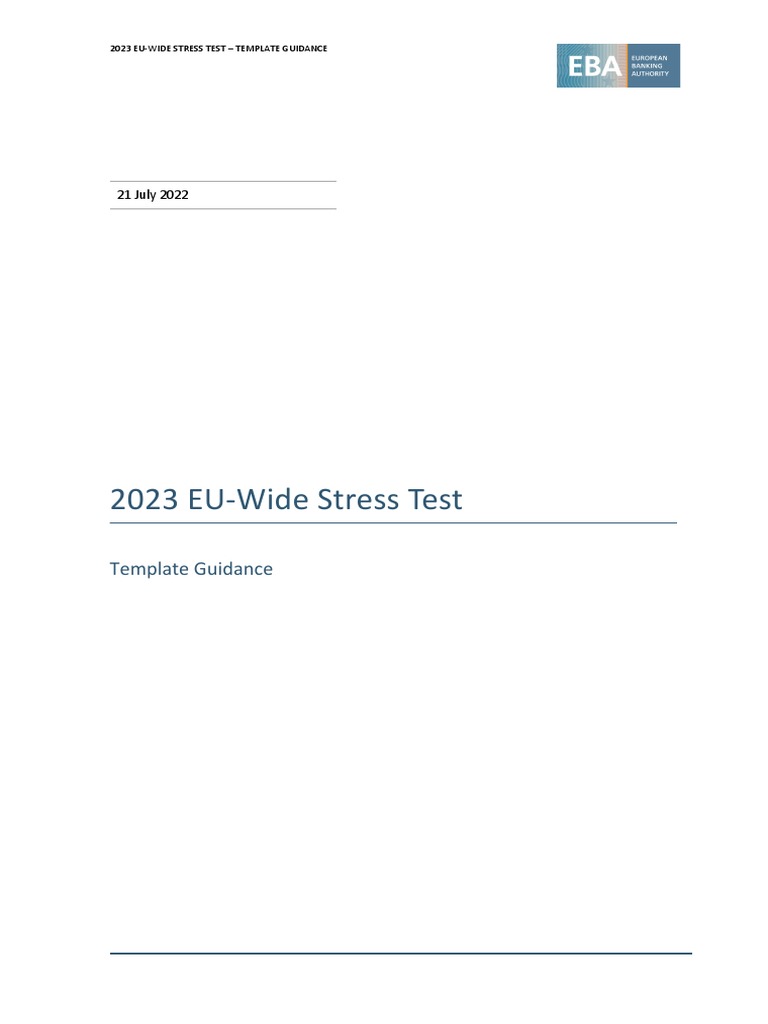 2023 EU-wide Stress Test - Draft Template Guidance | PDF | Credit Risk ...