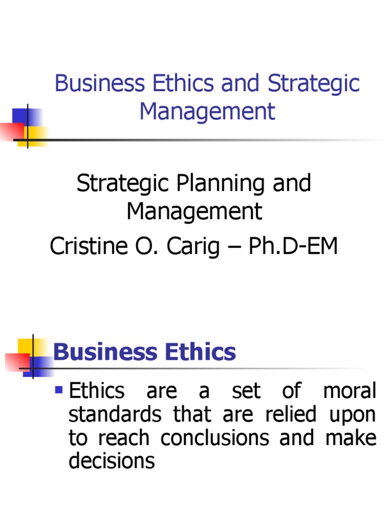 Business Ethics and Strategic Management PPT - Copy | PDF