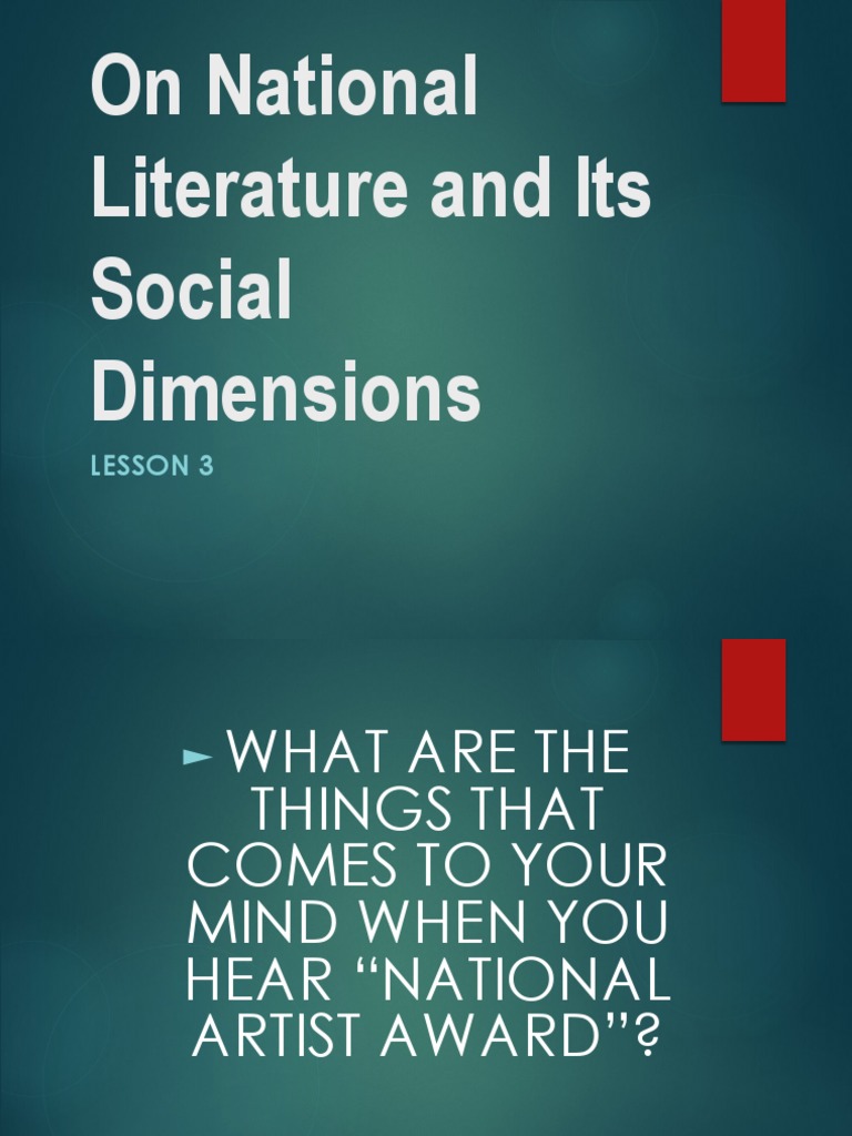 LESSON 3-On-National-Literature-and-Social-Dimension | PDF | The Arts