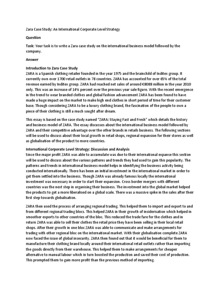 Zara Case Study | PDF | Retail | Supply Chain