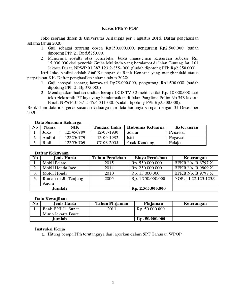 PPh WPOP Joko dan Andini 2020 | PDF