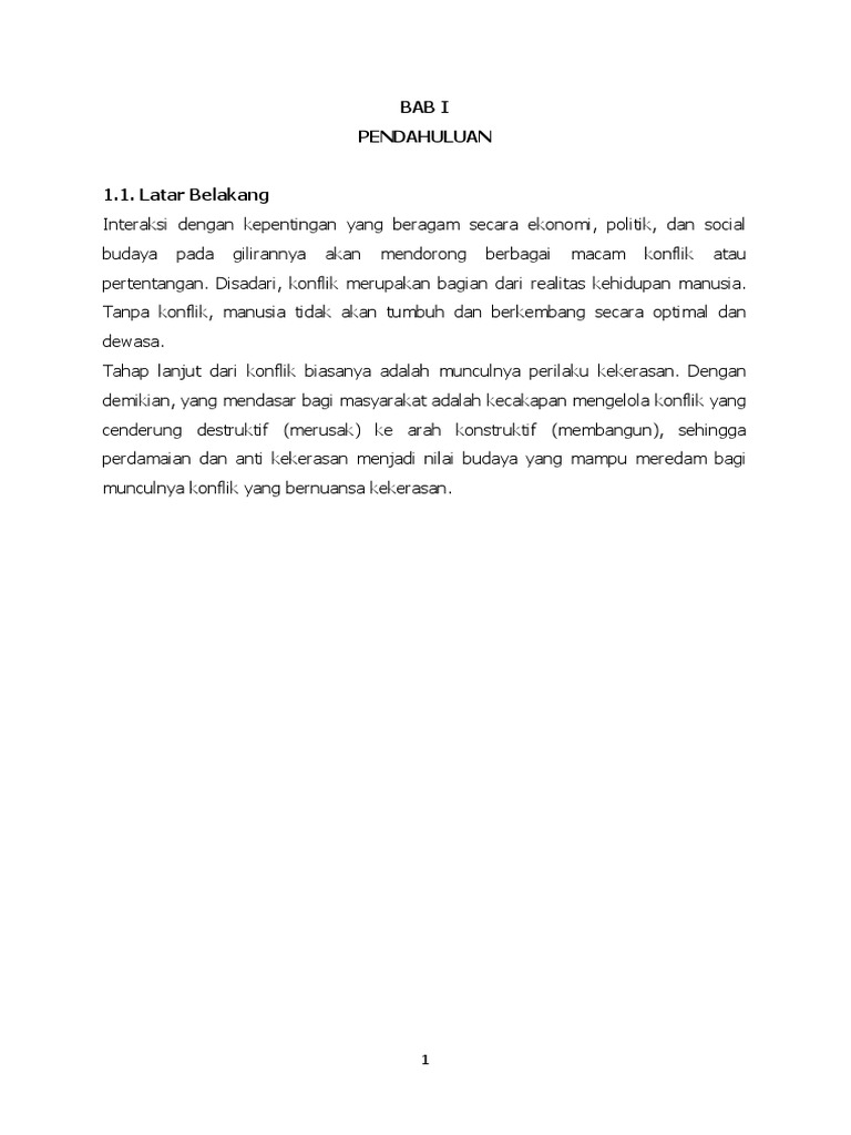 Bab 1 Makalah Konflik | PDF