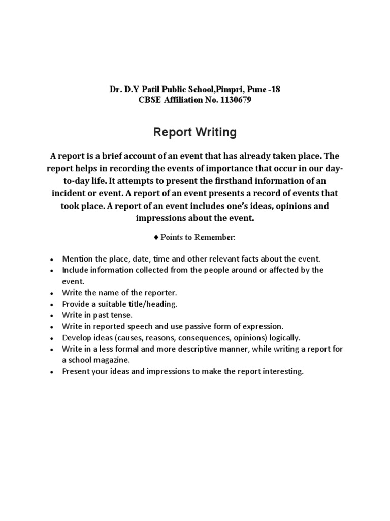 Notes of Report Writing | PDF