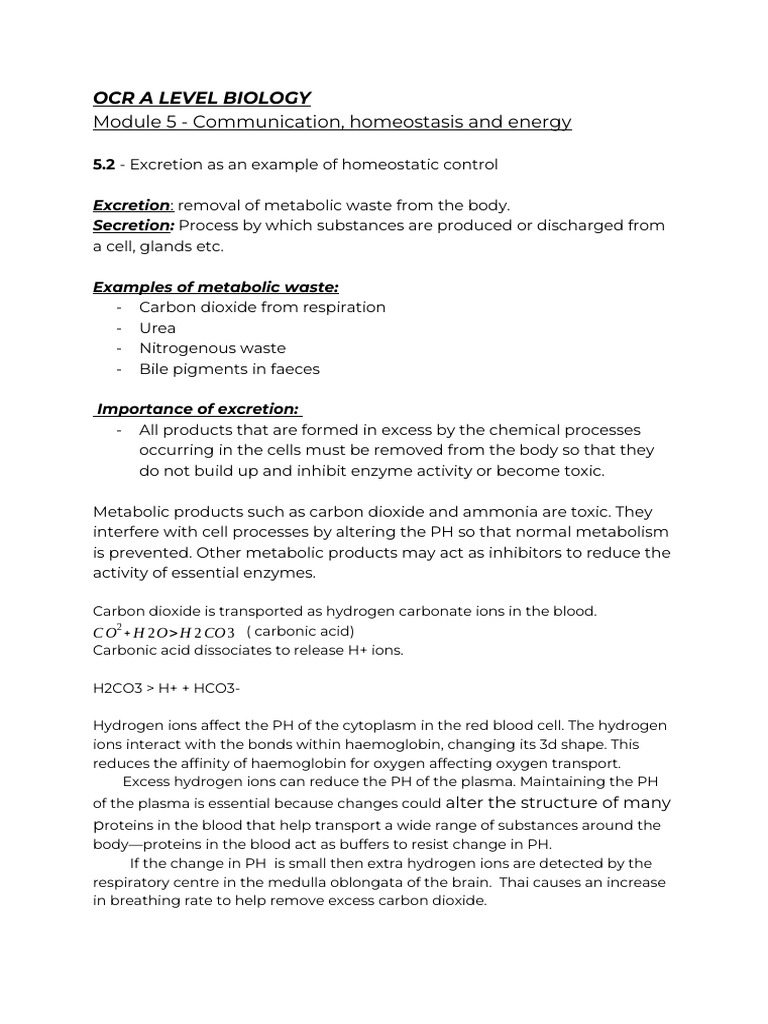 A Level Biology Notes | PDF | Chemistry | Anatomy