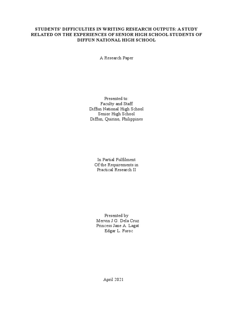 Challenges in Writing Research Papers | PDF | Sampling (Statistics ...