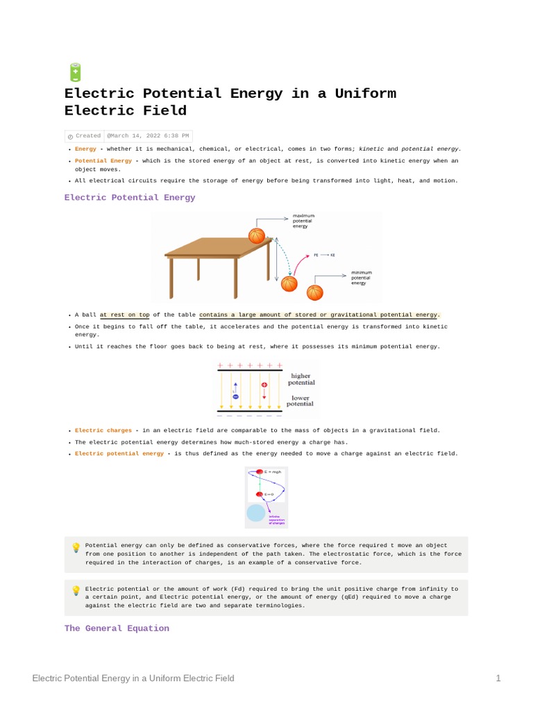 07 - Electric - Potential - Energy - in - A - Uniform - Electric ...