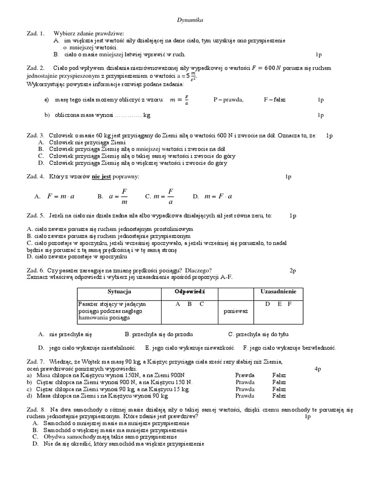 KL VII - SPR Dynamika | PDF