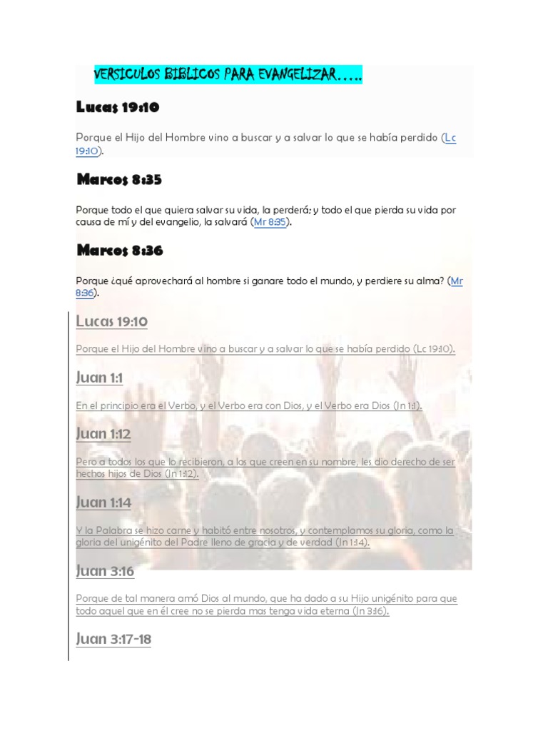 Versiculos Biblicos para Evangelizar | PDF | Cristo (título) | Pecado