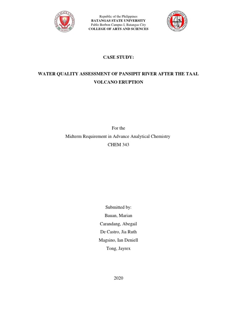 Water Quality Assessment of Pansipit River After The Taal Volcano ...