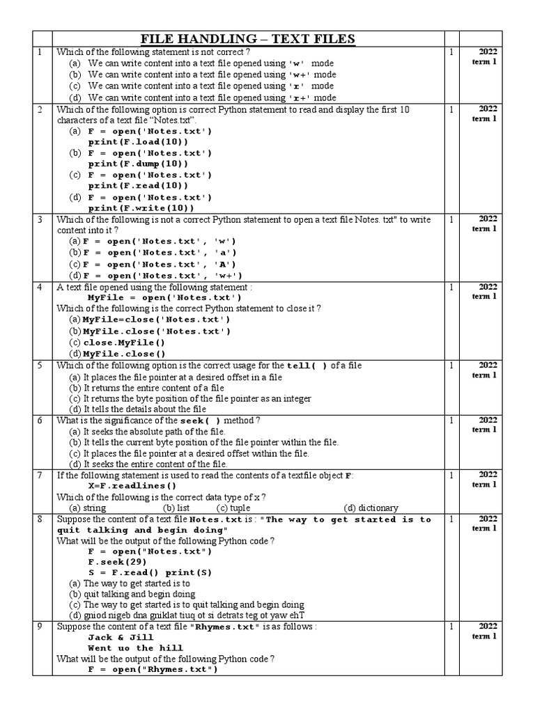 Assignment Text File Handling | PDF | Text File | Pointer (Computer ... Assignment Text File Handling | PDF | Text File | Pointer (Computer ...