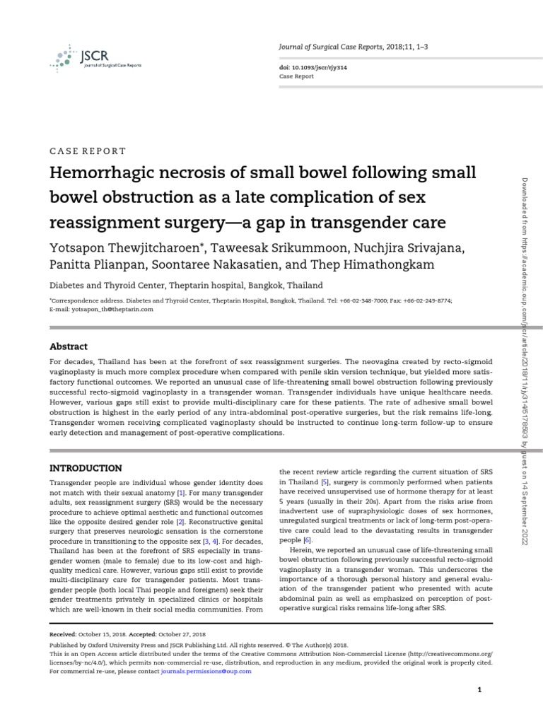 Hemorrhagic Necrosis of Small Bowel Following Small | PDF | Surgery ...