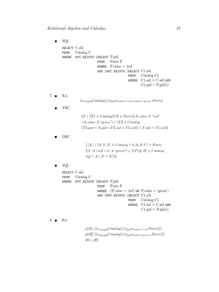 Answer To Sql Relational Model Pdf Relational Database Databases