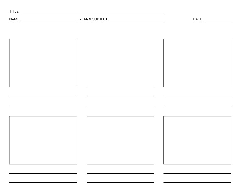Blank Simple 6 Panel Storyboard | PDF