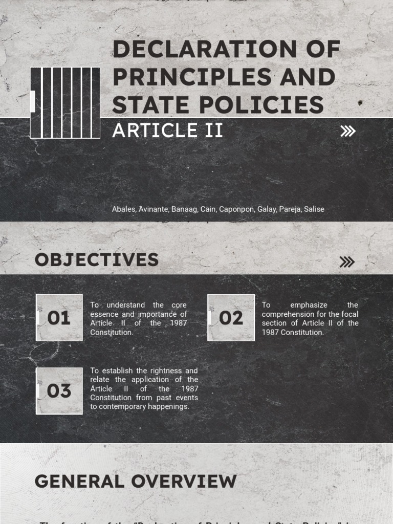 g3 Article 2 - Declaration of Principles and State Policies | PDF
