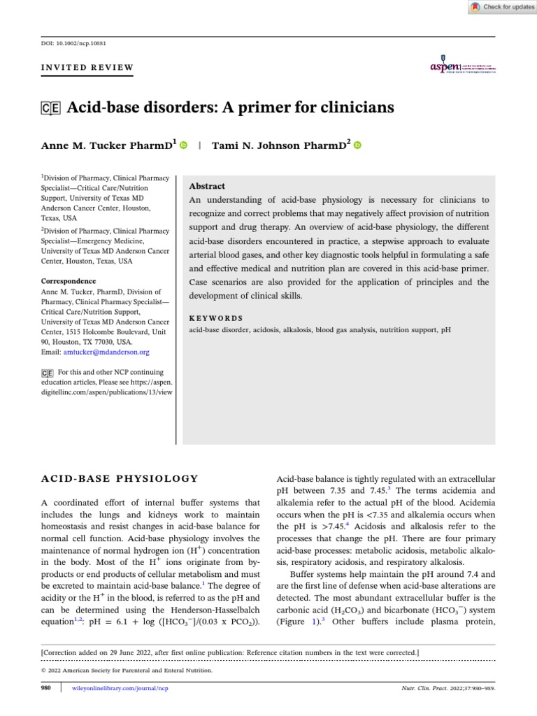 Acido Base | PDF | Medicine | Diseases And Disorders
