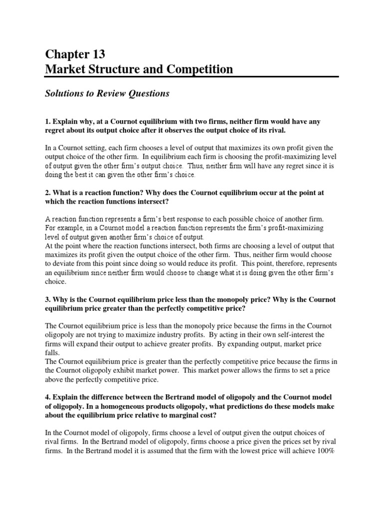 Market Structures and Oligopoly Dynamics | PDF | Economic Equilibrium ...