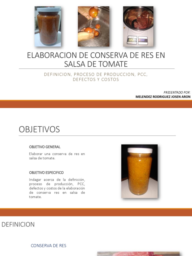 Conserva de Carne en Salsa de Tomate | PDF | Esterilización ...