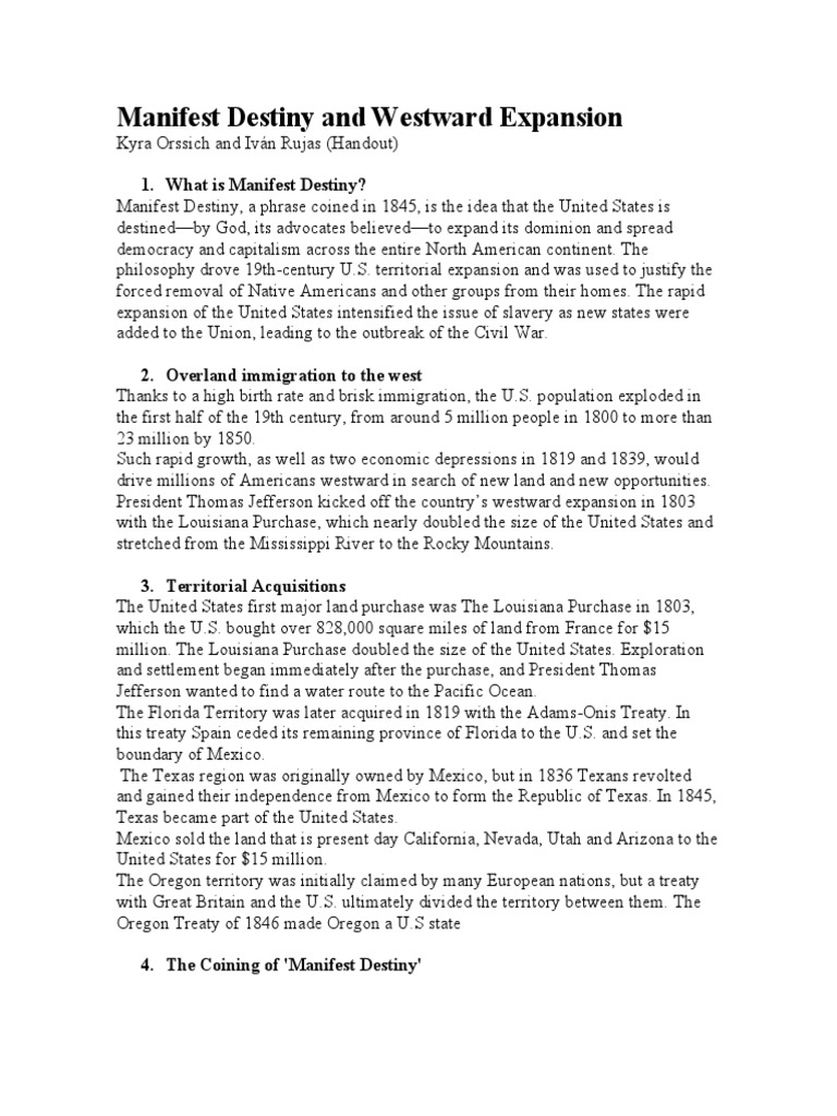 Manifest Destiny-Engl11d | PDF | Louisiana Purchase | The United States