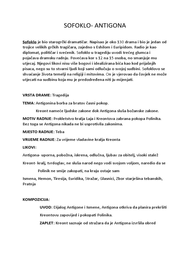 Antigona Sofoklo | PDF