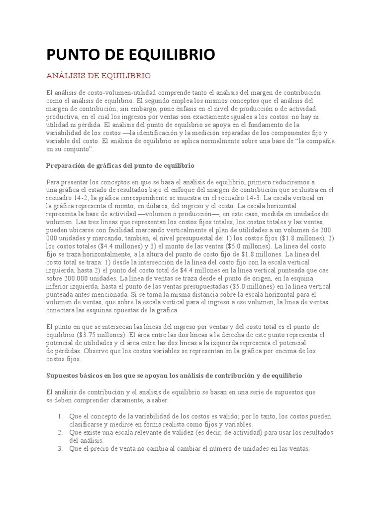 Unidad 2punto de Equilibrio | Descargar gratis PDF | Presupuesto | Apalancamiento (Finanzas)