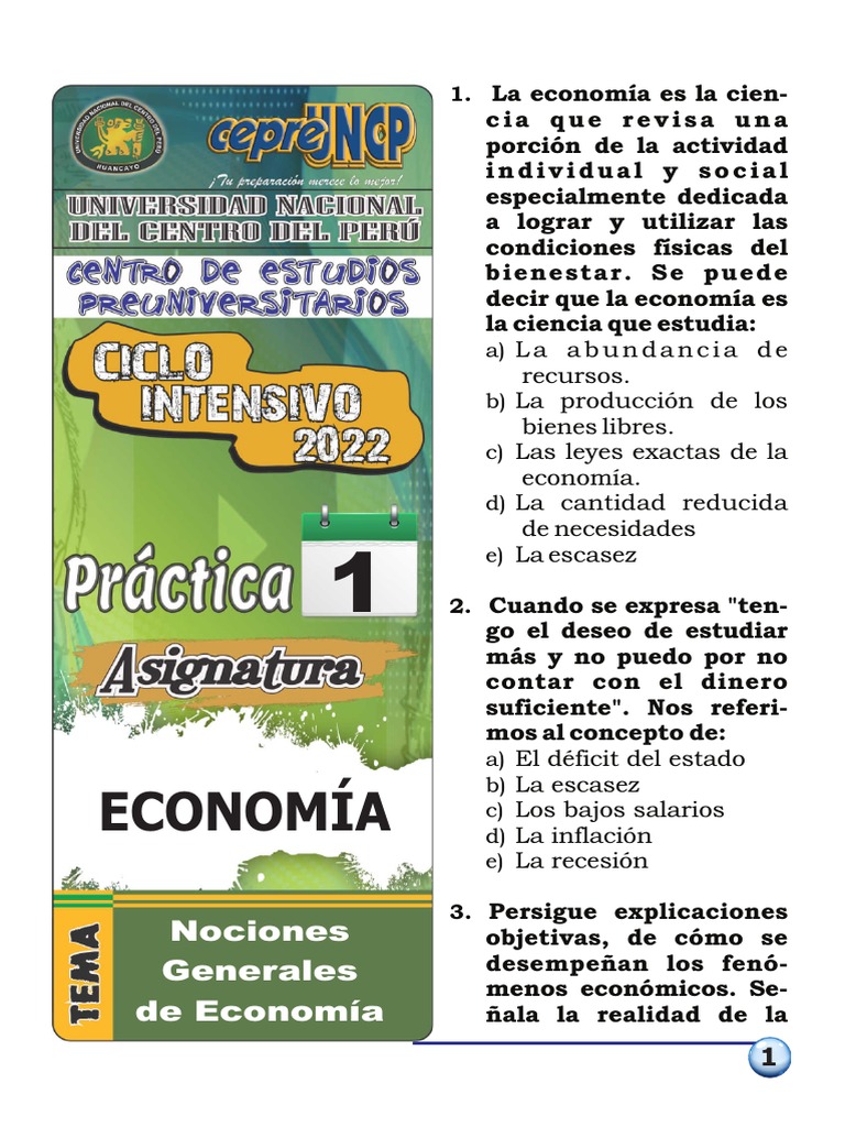 Economía 01 Ci | Descargar gratis PDF | Ciencias económicas ...