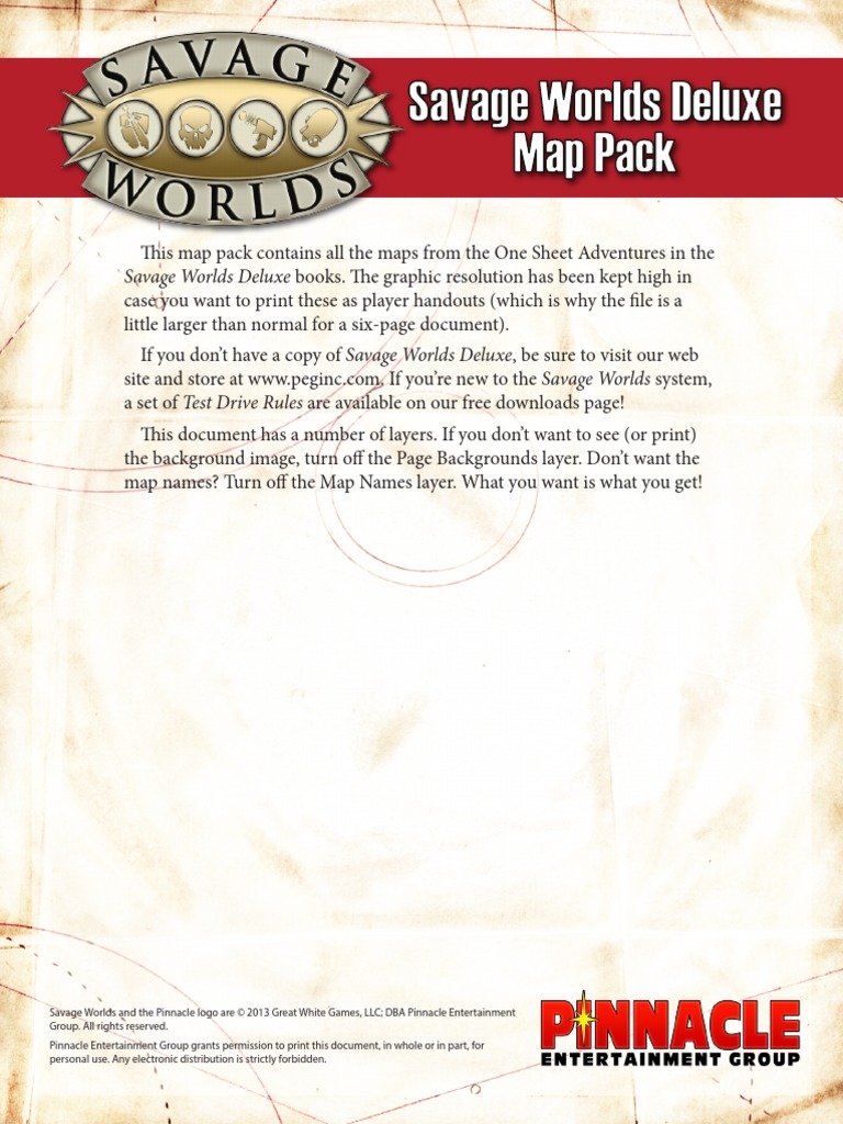 Savage Worlds - Deluxe Map Pack | PDF