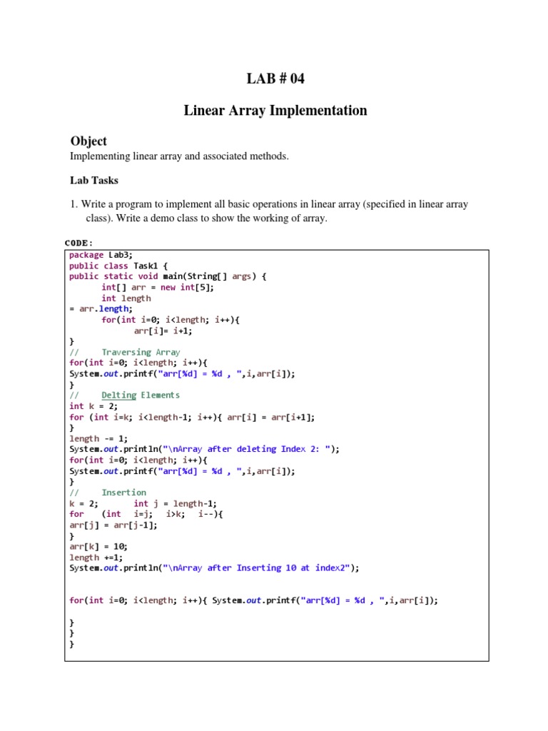Lab 4 Dsa | PDF | Array Data Structure | Computing Lab 4 Dsa | PDF | Array Data Structure | Computing