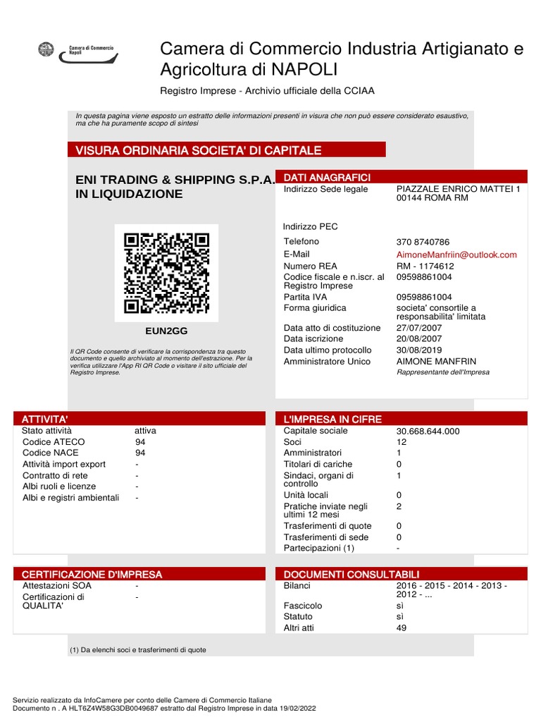Visura Camerale | PDF