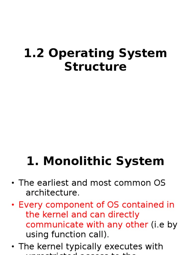 1.2 Operating System Structure | Download Free PDF | Kernel (Operating ...