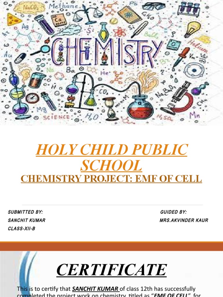 EMF of Cell Project for Class 12 | PDF | Redox | Electrochemistry