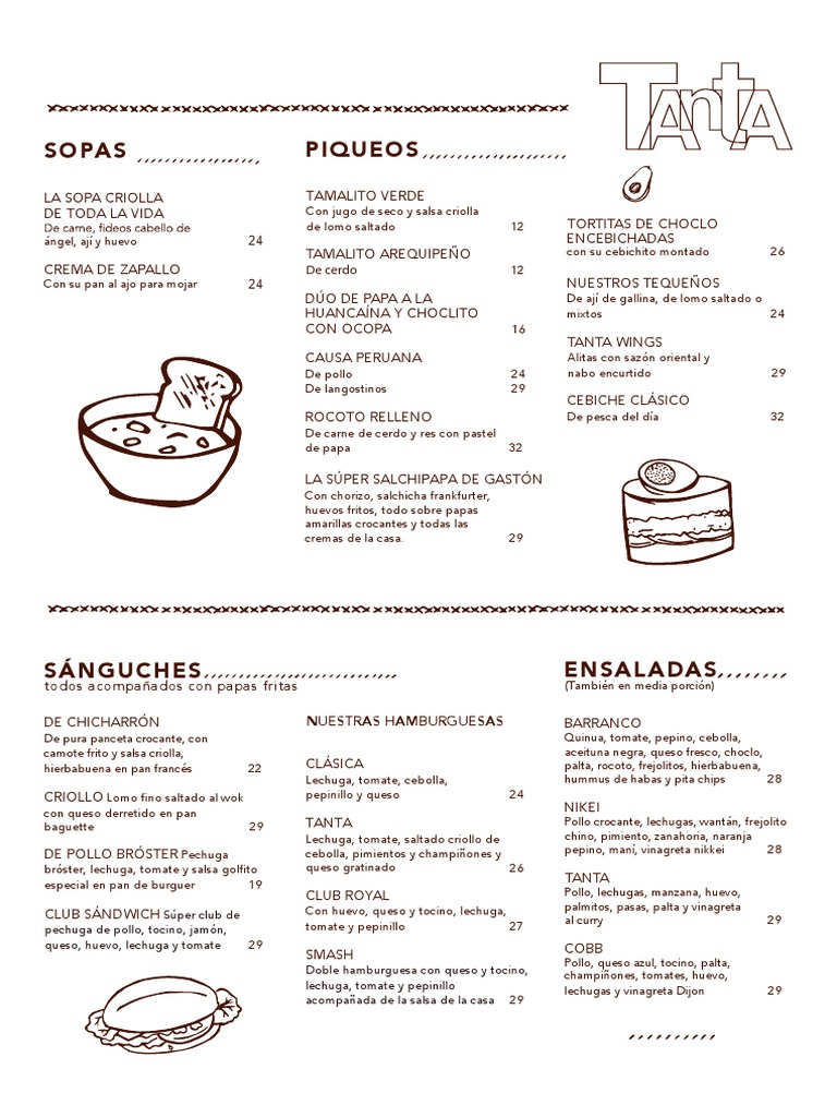 Carta Tanta | PDF | Alimentos | Cocina de las Americas