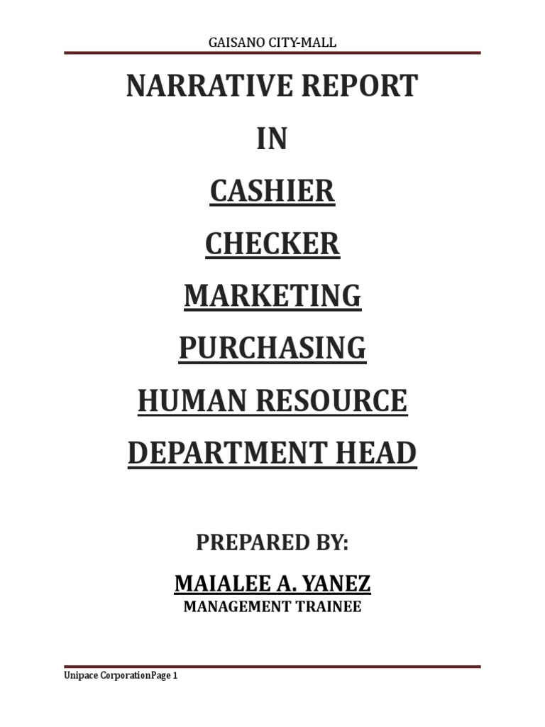 Narrative Report - Format | PDF