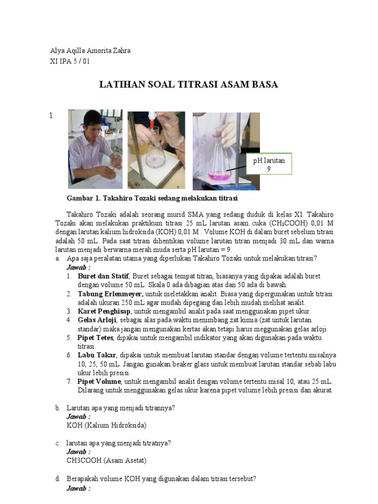 Latihan Soal Titrasi Asam Basa | PDF Latihan Soal Titrasi Asam Basa | PDF