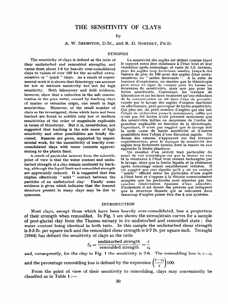 Sensitivity of Clays Analysis | PDF | Horticulture | Geotechnical ...