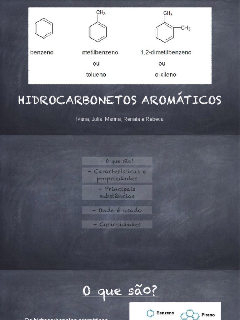 Trabalho Química - Hidrocarbonetos | PDF | Benzeno | Aromaticidade