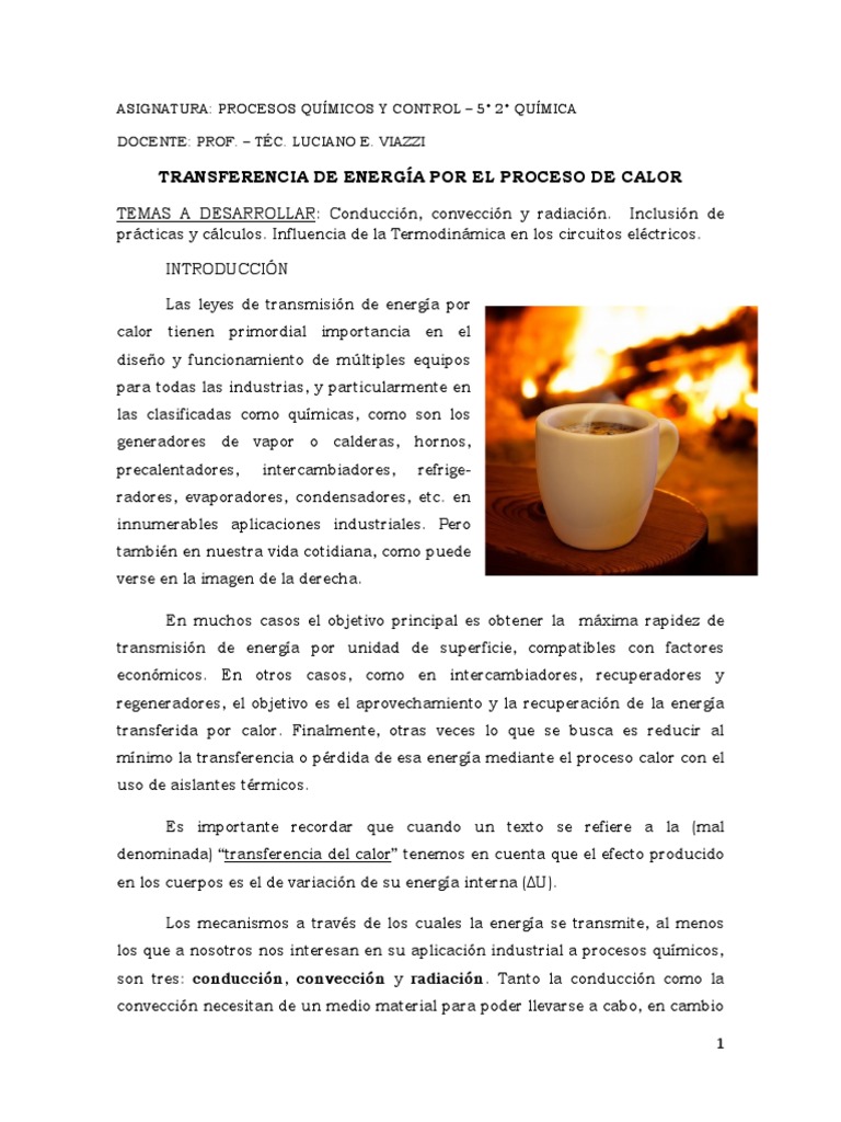Transmisión de Energía Por Calor | PDF | Conduccion termica | Calor