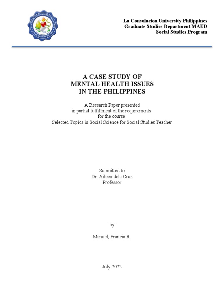 CASE STUDY-COMMUNITY EMPOWERMENT | PDF | Mental Disorder | Depression ...