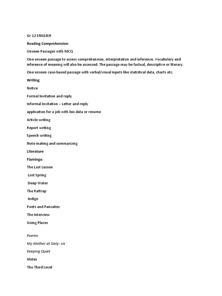 GR 12 English | PDF | Poetry