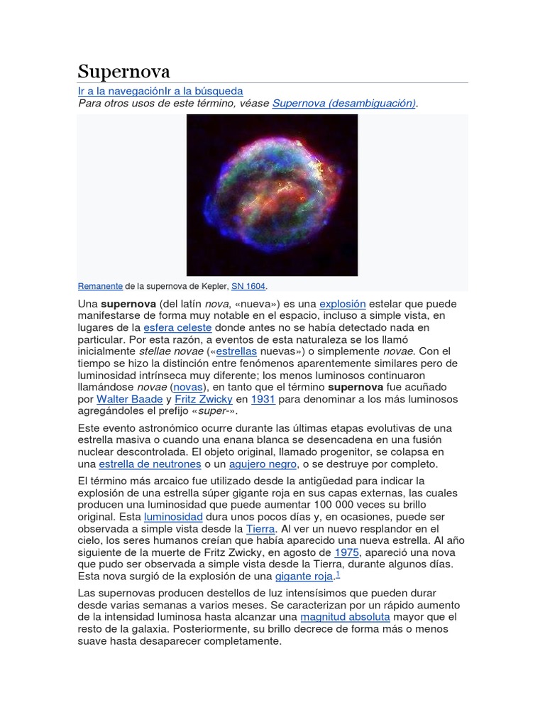 Supernova | PDF | Supernova | Estrellas