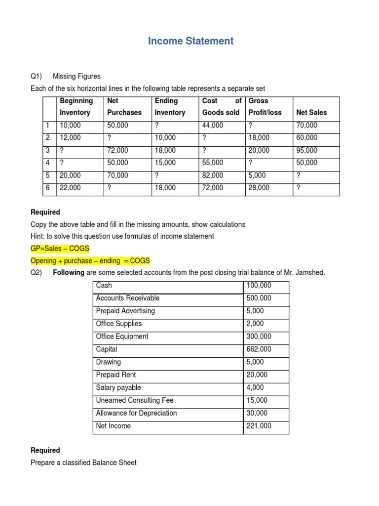 Income Statement | PDF | Expense | Depreciation