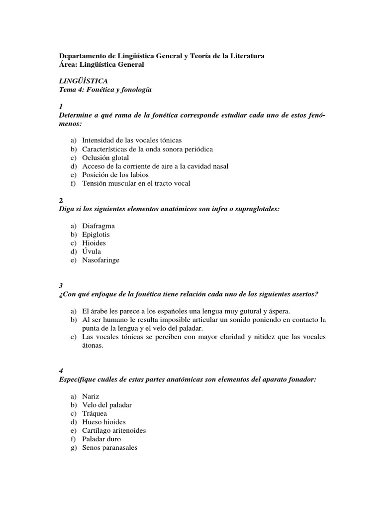 Prácticas - Fonética y Fonología | PDF