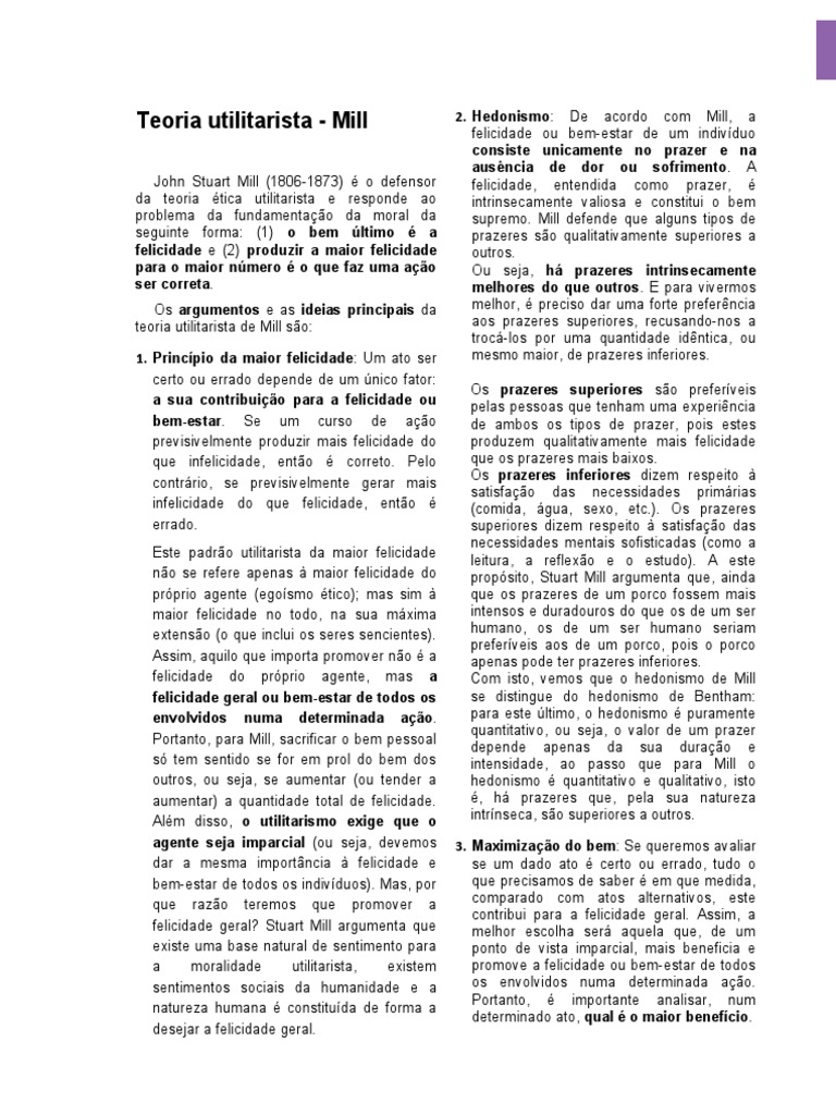 Kant Mill | PDF | Utilitarismo | Hedonismo