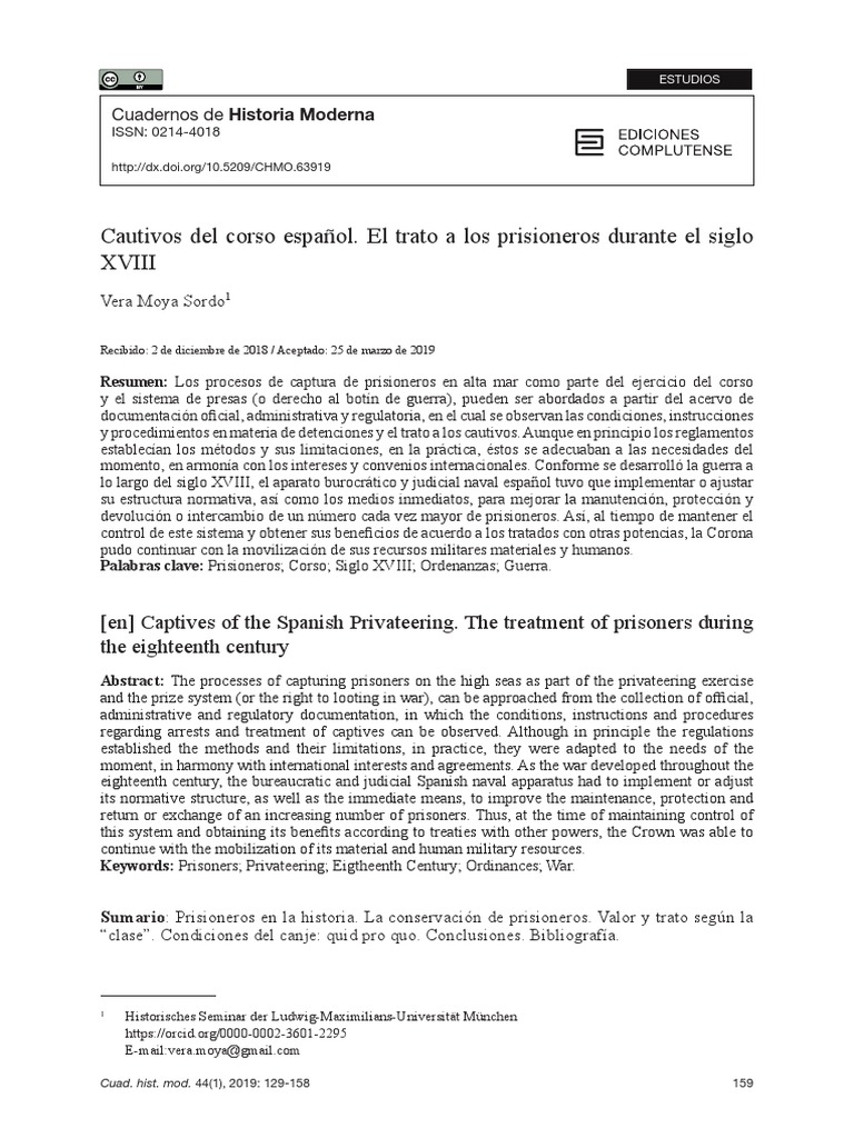 2019 Moya Sordo Vera Cautivos Del Corso | PDF | Piratería | España
