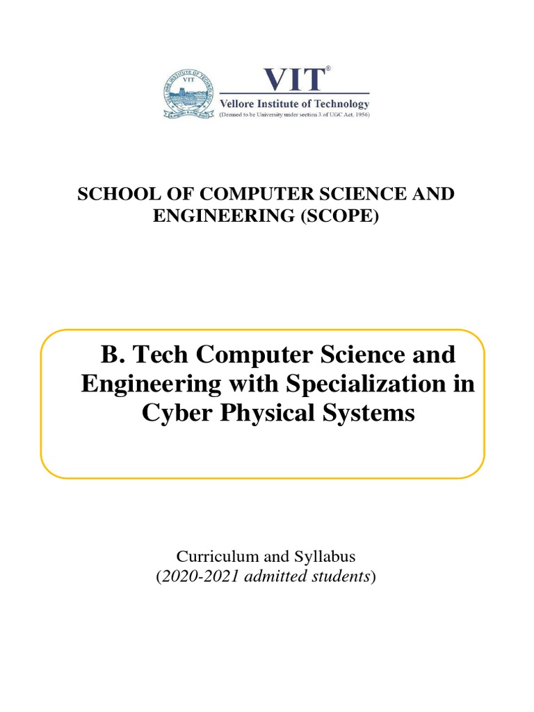 B.tech - CSE - CPS - 2020 - 2021 - Curriculum and Syllabus Without SLO | PDF | Corrosion ...
