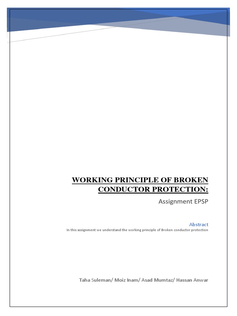Broken Conductor Protection | PDF | Electrical Impedance | Electric Current