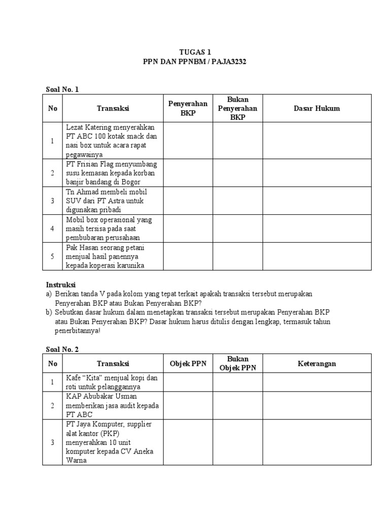 Tugas 1 PPN Dan PPNBM PAJA3232 | PDF