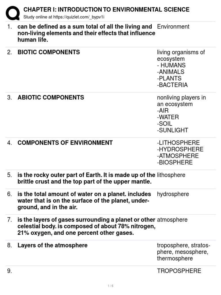 Intro to Environmental Science | PDF