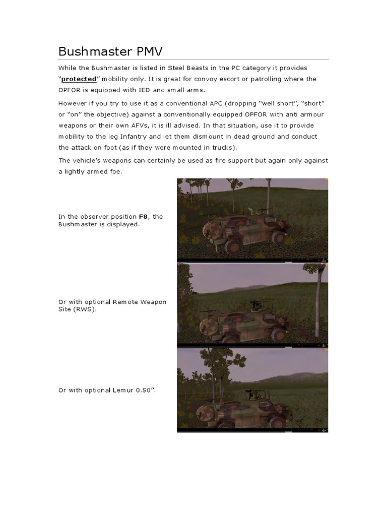 Bushmaster PMV | PDF | Armoured Fighting Vehicles | Military Science