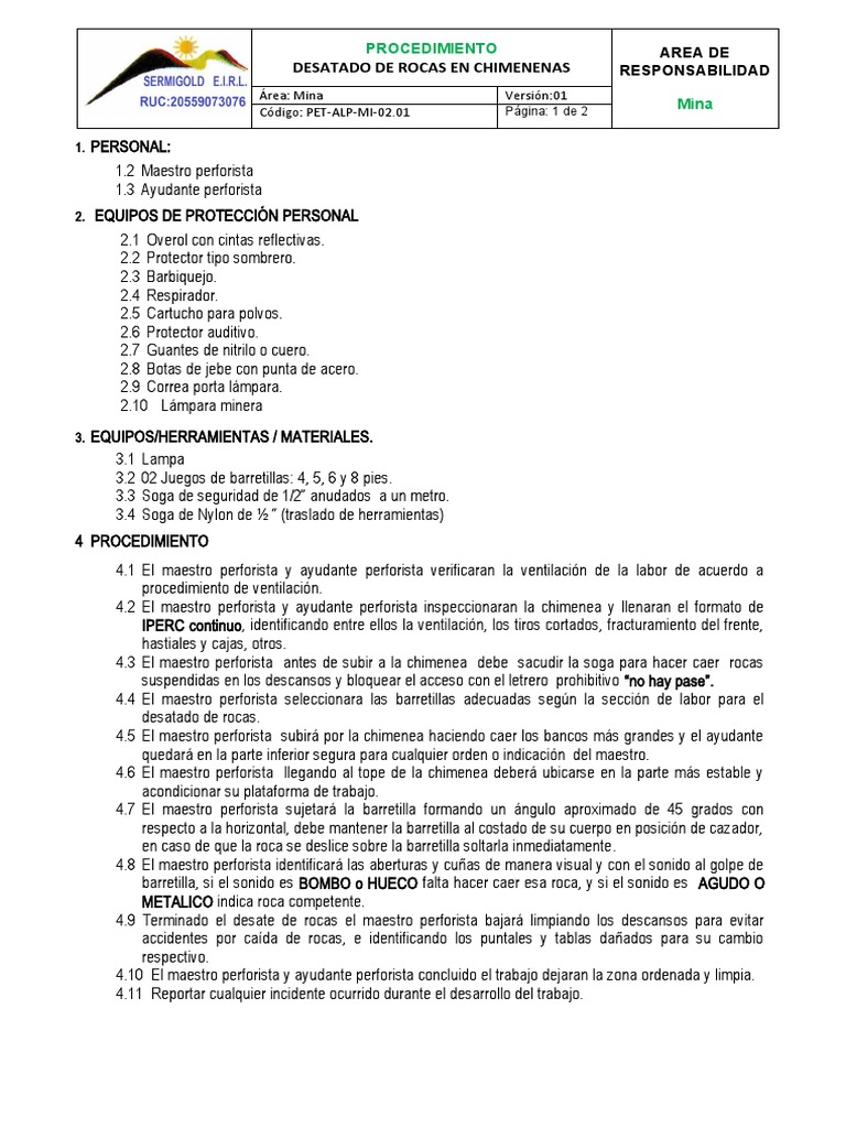 Pet-Alp-Mi-01-02 Desate de Rocas en Chimeneas | PDF